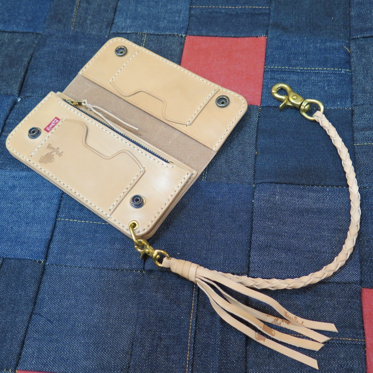 【即納】【kiwami wallet Saddle Leather Rope】”極み”サドルレザーウォレット四つ編みロープ 刻印入りNeat ...